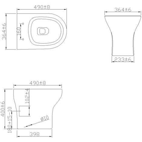 AICA Modern Back To Wall Toilet Short Projection Soft Close Seat ...