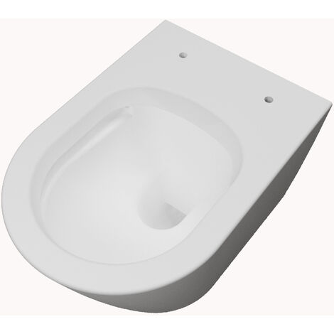 AICA Bathroom Rimless Wall Hung Toilet Pan Soft Close Seat Modern Round WC