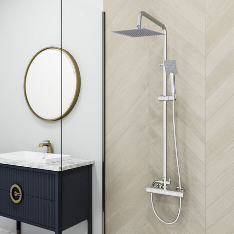 AICA Bathroom square thermostatic shower mixer set, Cool Touch,anti ...