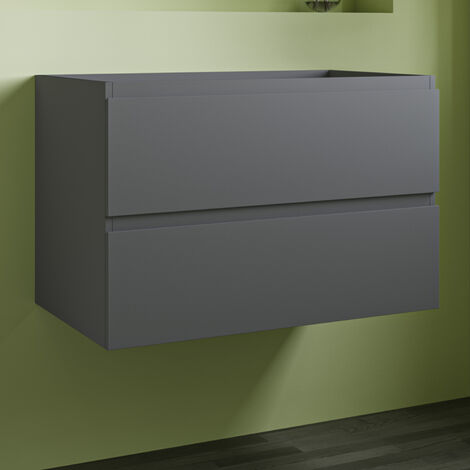 Wall Hung 2 Drawers Bathroom Vanity Unit without Basin Flat Pack ...