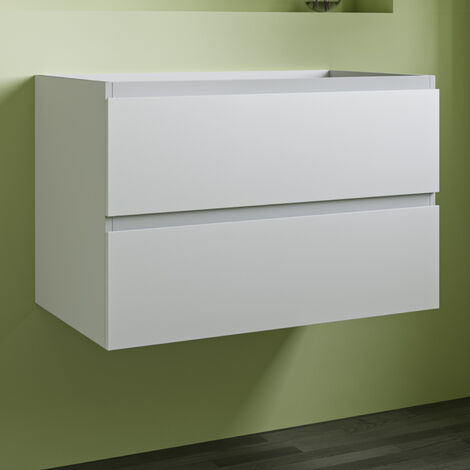 Wall Hung 2 Drawers Bathroom Vanity Unit without Basin Flat Pack ...
