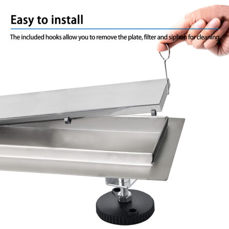 AICA Bathroom 2 in 1 + siphon 360бу Linear Shower Floor Drain Stainless ...