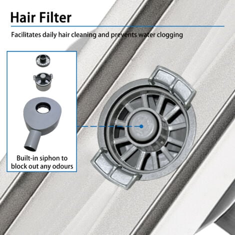 AICA Bathroom 2 in 1 + siphon 360бу Linear Shower Floor Drain Stainless ...