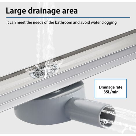 AICA Bathroom 2 in 1 + siphon 360бу Linear Shower Floor Drain Stainless ...