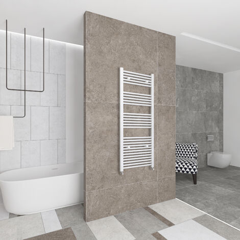 AICA 1500x450mm(HxW) Straight Central Heating Towel Rail Radiator White