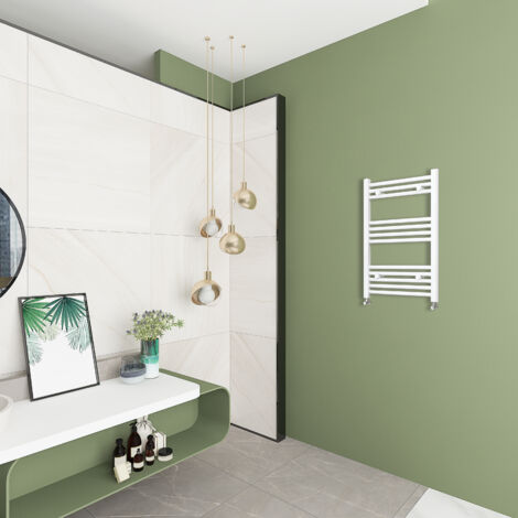 AICA 770x450mm Straight Mordern Heated Towel Rail Radiator White