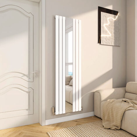 AICA Mirror Vertical Radiator Single Flat Panel 1800x499mm - White