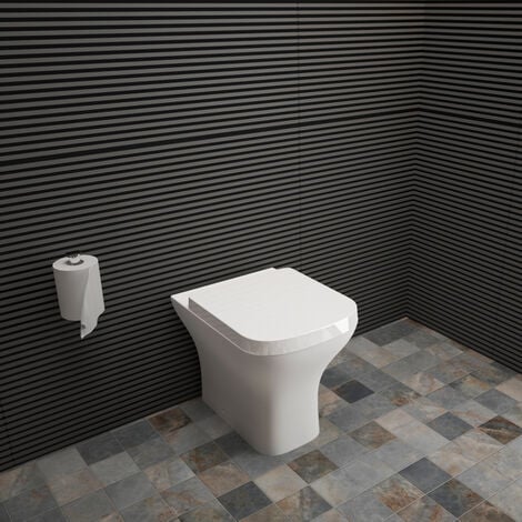 BTW Square Toilet Back To Wall Ceramic Pan Cloakroom Soft Close Seat ...