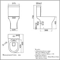 AICA Modern Close Coupled Toilet Short Projection Soft Close Seat ...