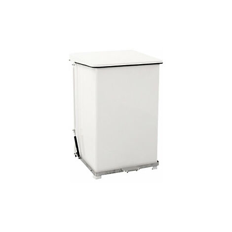 Cubo industrial con pedal chapa de acero blanco RAL 9016