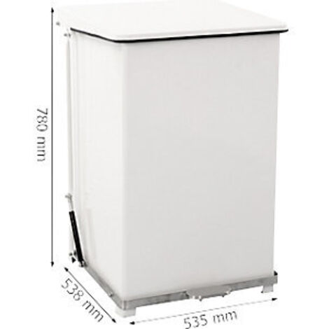 Cubo industrial con pedal chapa de acero blanco RAL 9016