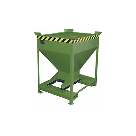 Silo forma de embudo fijo con engarces para horquillas