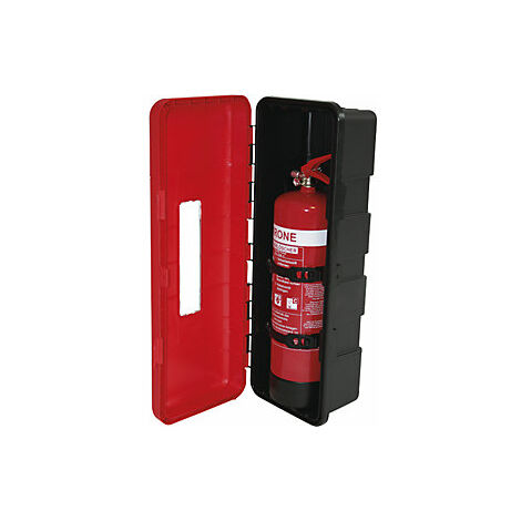 Caja para extintor negra y roja para extintor de 9 kg H x A