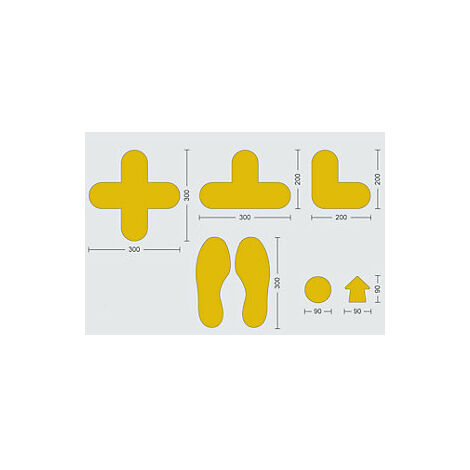 Marcaje de suelos de PVC con forma de cruz UE 50 unid L x