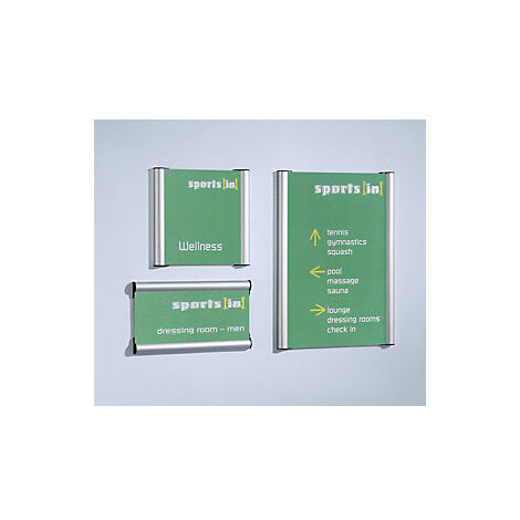 Rótulo para puertas marco de perfiles de aluminio H x A x P