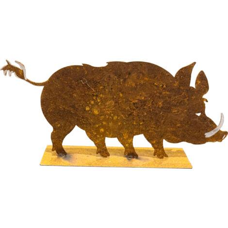 Rost Deko Wildschwein Fredl - Edle Handwerkskunst für Garten und Terrasse