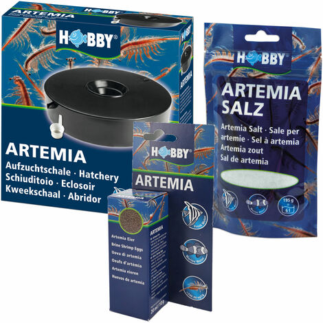Hobby Set zur Artemia Aufzucht: Aufzuchtschale + 20 ml Eier + 195g Salz