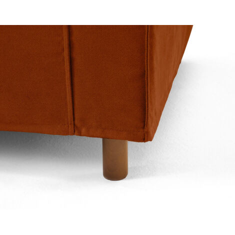 Jake - sofa mit abnehmbarer bezug linke ecke 5-sitzer stoff - rostfarben