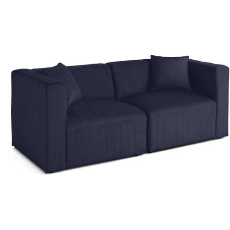 Nova - 2-sitzer modulares sofa - aus samt - marineblau