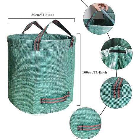 Confezione da 2 sacchi da giardino da 500 litri, 50 kg XXL, resistenti ...