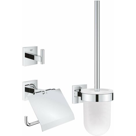 Grohe QuickFix Start Cube - WC-Accessoires-Set 3 in 1, verchromt 41123000