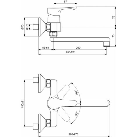 Ideal Standard Alpha - Spültischarmatur - Aufputz, chrom BC661AA