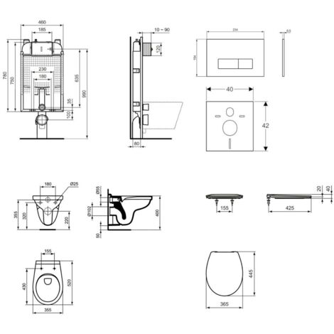 Ideal Standard ProSys - Set - Vorwandelement, Klosett und WC-Sitz Alpha ...