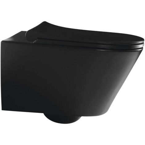 Sapho Avva - Wand-WC mit Bidetbrause, Rimless, schwarz matt 100312-110