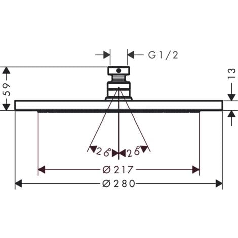 Hansgrohe Croma - Kopfbrause 280, EcoSmart, Gold poliert 26220990