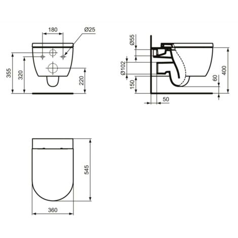Ideal Standard Blend - Wand-WC, Aquablade, Weiß T374901