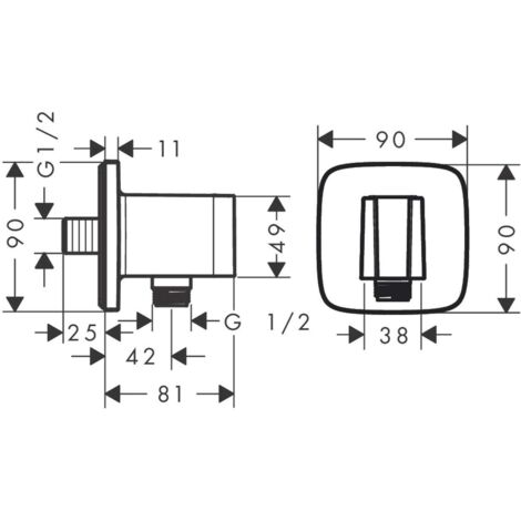 Hansgrohe Fixfit - Wandanschlussbogen mit Brausehalter, verchromt 26887000