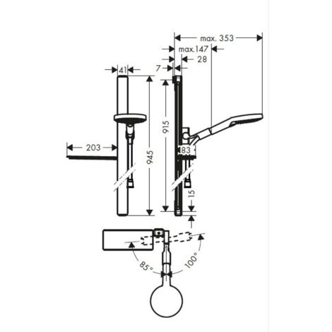 Hansgrohe Raindance Select S - Brausegarnitur 120, 3 Strahlen ...