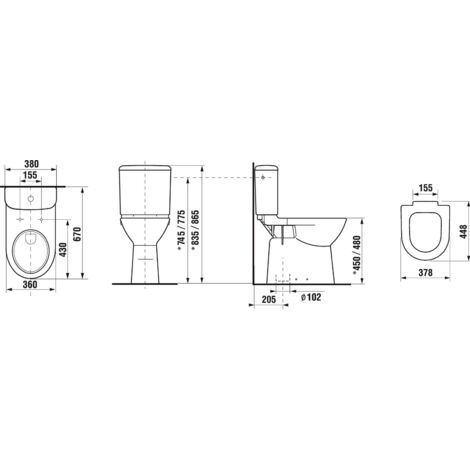 Jika Deep - WC-Kombi, Abgang unten, weiß H8236170000001