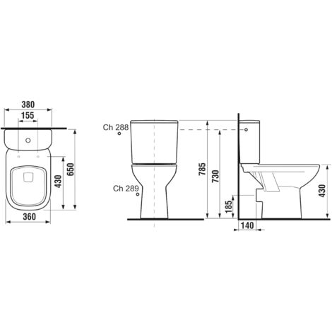 Jika Deep - WC-Kombi-Set mit Spülkasten, Abgang hinten, Dual Flush, weiß H8266160002801