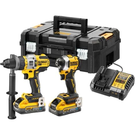 DeWALT Werkzeuge - Akku-Set Schlagbohrmaschine und Schlagschrauber, 18V, 2x 5,0 Ah Akku ...