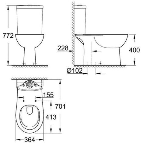 Grohe Bau Ceramic - Stand-WC-Kombination, Rimless, Alpinweiß 39429000