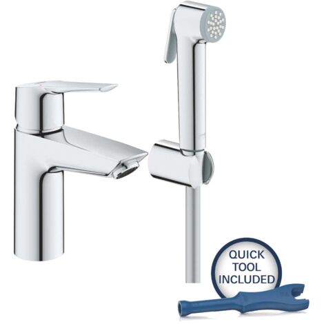 Grohe QuickFix Start - Waschtischarmatur mit Bidetbrause, Chrom 23123003