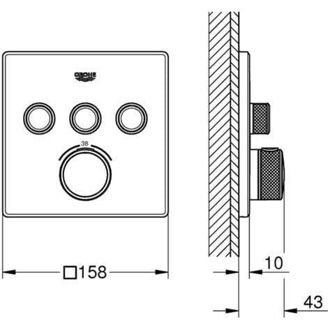 Grohe Grohtherm SmartControl - Unterputz-Duscharmatur mit Thermostat, 3 ...