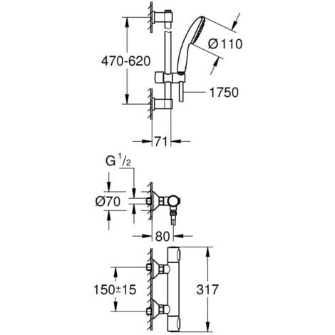 Grohe Precision Flow - Duschset mit Thermostat, Chrom 34800001