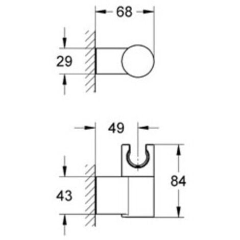 Grohe Rainshower - Wandbrausehalter, verchromt 27055000