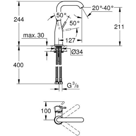 Grohe Essence - Waschtisch Einhebelmischer L, verchromt 23541001