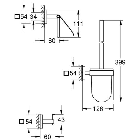 Grohe QuickFix Start Cube - WC-Accessoires-Set 3 in 1, schwarz matt 411232430