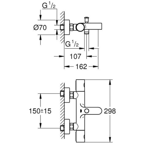 Grohe Precision Get - Badewannenthermostat, Chrom 34774000