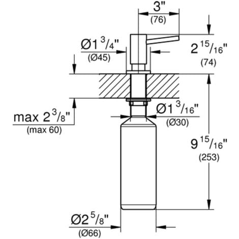 Grohe Cosmopolitan - Spülmittelspender, 500 ml, Hard Graphite 40535A00