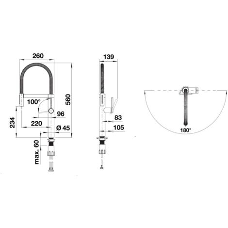 Blanco Culina S - Spültischarmatur mit flexiblem Arm und Brause ...