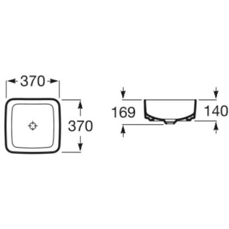 Roca Inspira - Aufsatzwaschtisch 37x37 cm, weiß A327532000