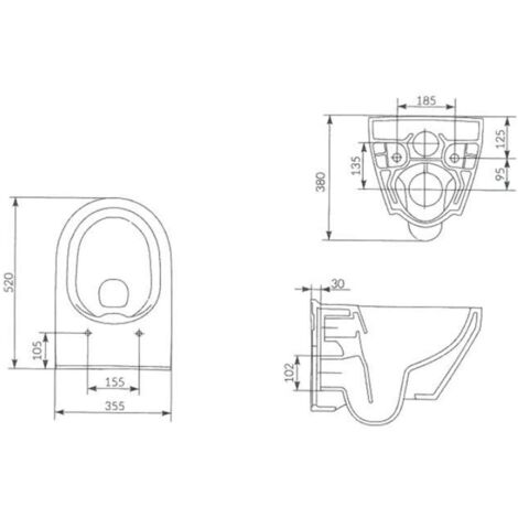 Cersanit Crea - Wand-WC, CleanOn, weiß K114-015