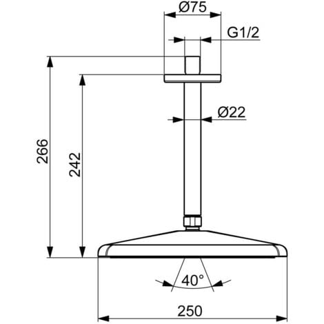 Hansa Aurelia - Kopfbrause, 25x25 cm, Chrom 47270340