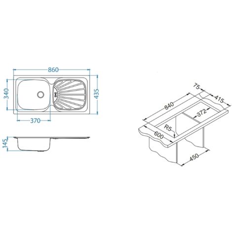Alveus Basic - Spüle, 86x44 cm, Edelstahl 1008844