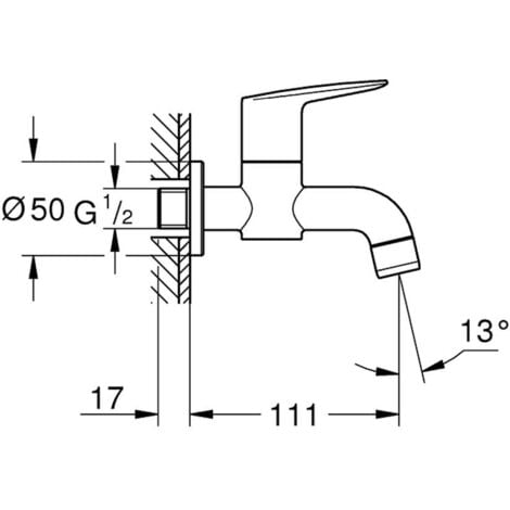 Grohe BauEdge - Waschtischventil, Chrom 20238001